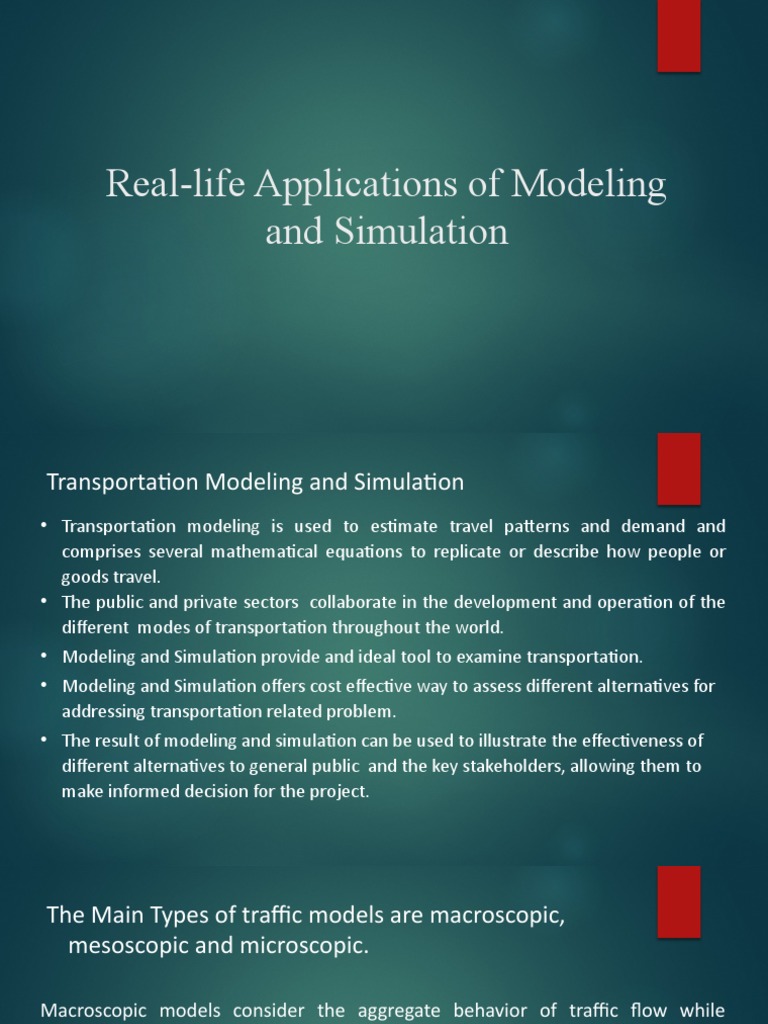 Real Life Applications Of Modeling And Simulation Pdf Simulation Conceptual Model
