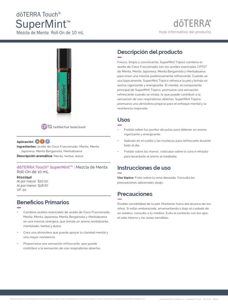 Supermint Topico Touch | PDF | Mentha