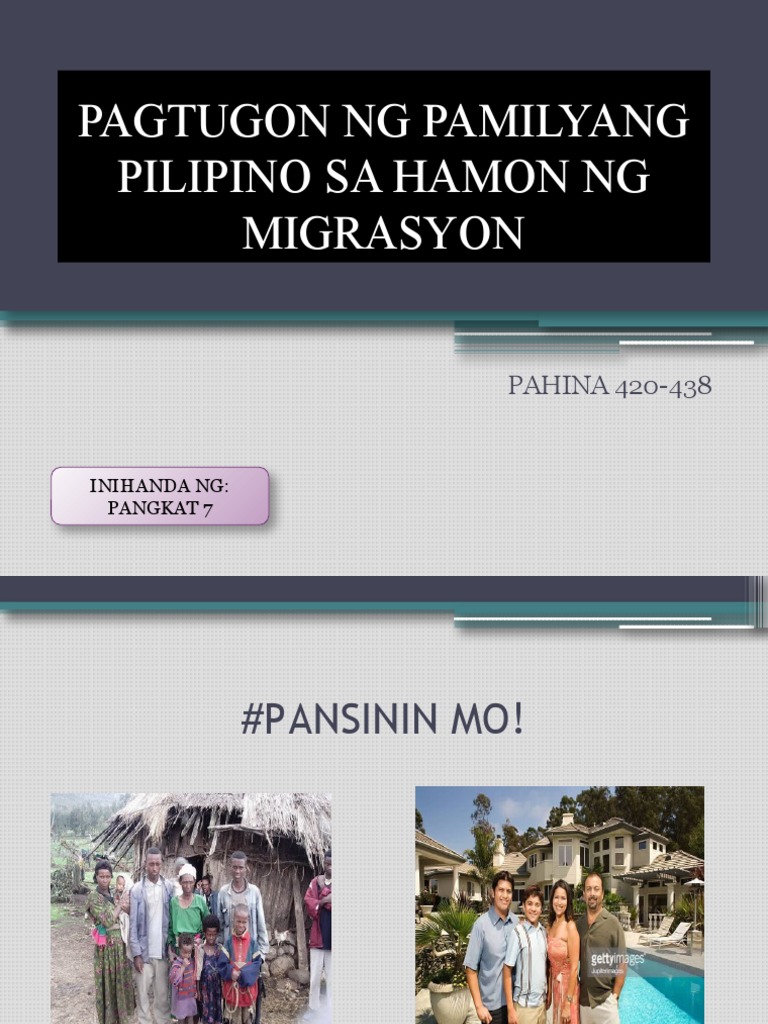 Pagtugon NG Pamilyang Pilipino Sa Hamon NG Migrasyon | PDF