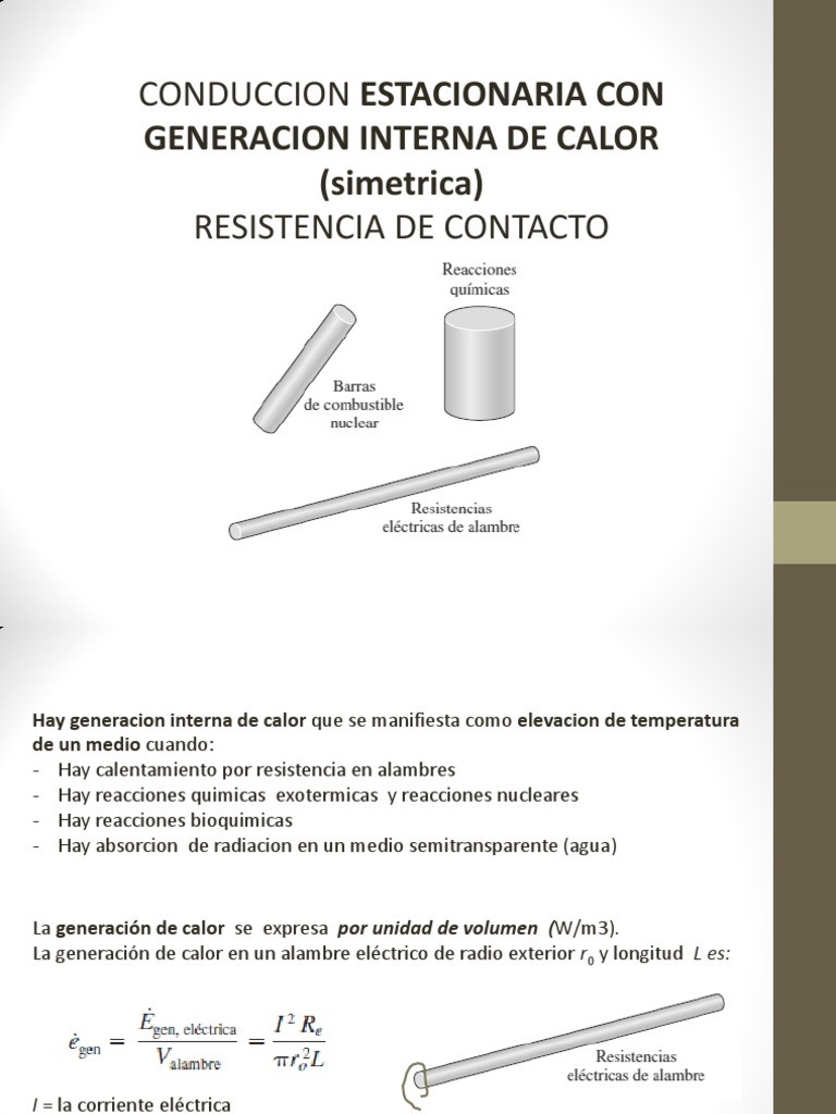 5 Conduccion Con Generacion de Calor | PDF | Transferencia de calor | Conduccion termica