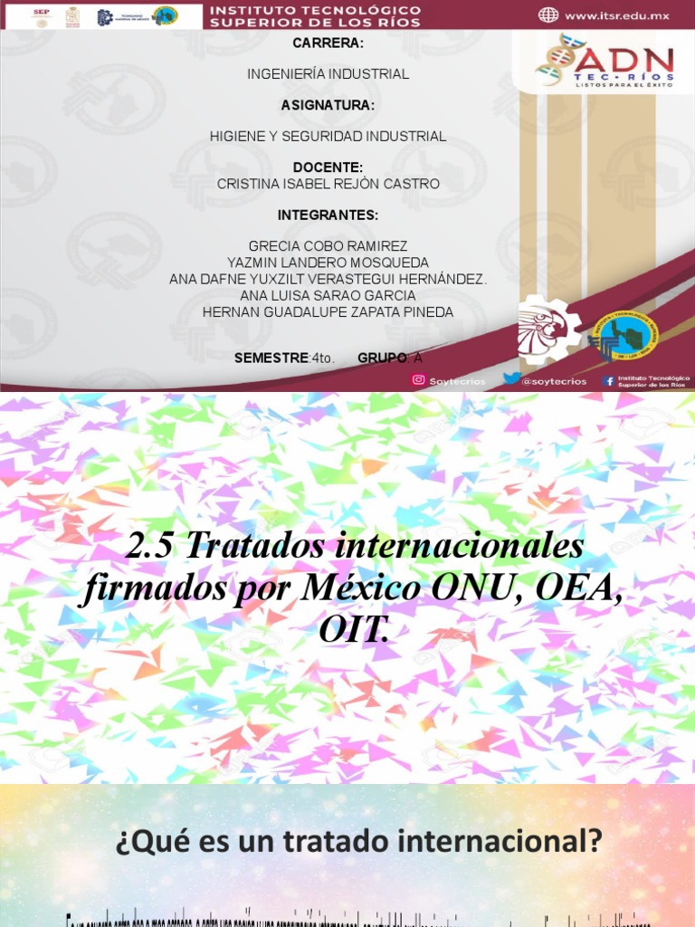2.5 Tratados Firmados Por Mexico ONU, OEA, OIT | PDF | Organización Internacional del Trabajo ...