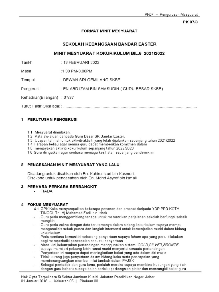 Minit Bil 13.2.2022 | PDF