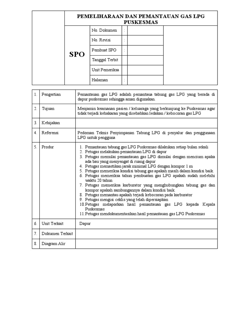 Sop Pemeliharaan Dan Pemantauan Gas LPG | PDF