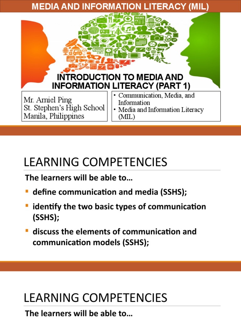 1.MIL 1. Introduction To MIL (Part 1) - Communication, Media, Information, Technology Literacy ...