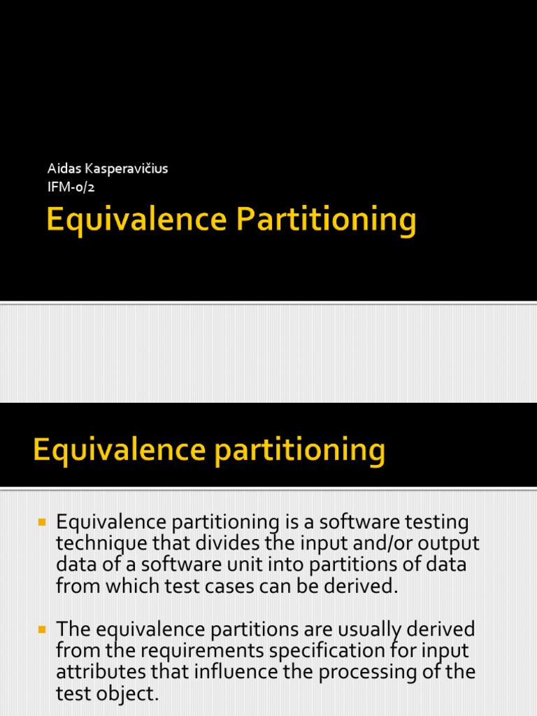Equivalence Partitioning Pdf Systems Engineering Systems Theory
