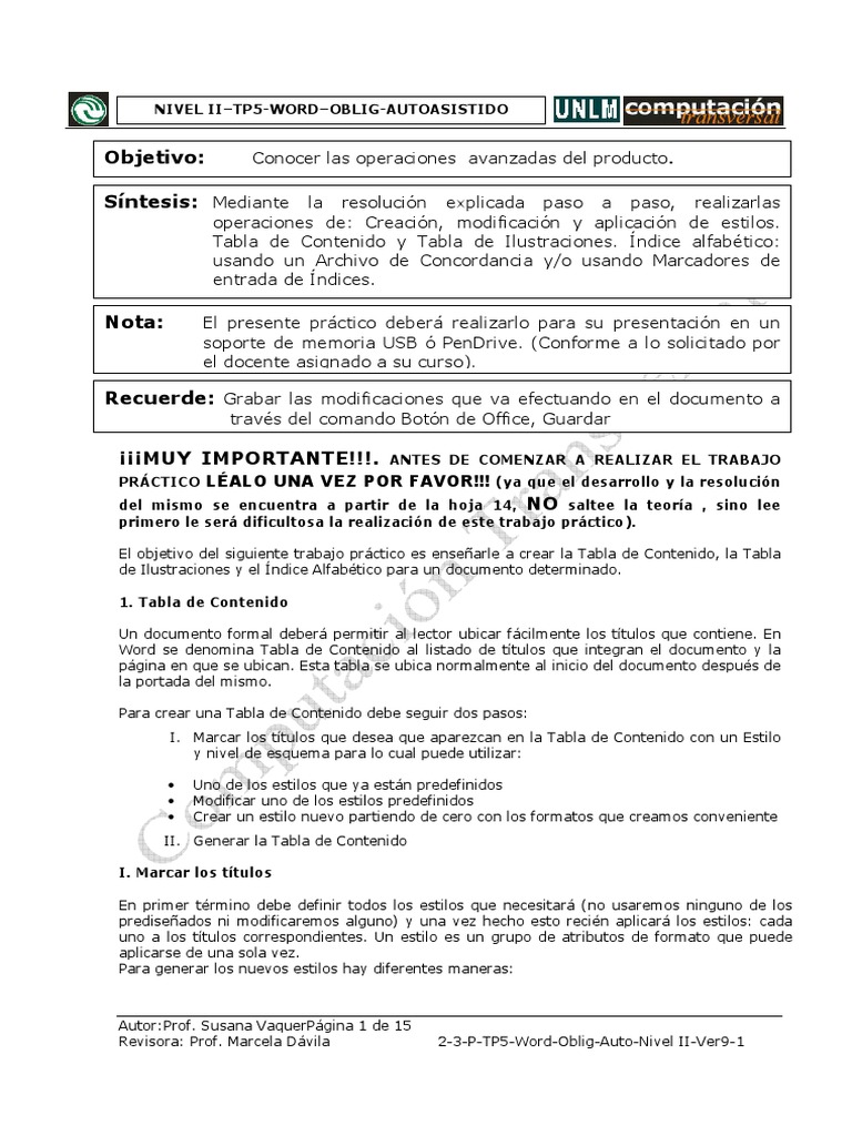 2-3-P-TP5-Word-Oblig-Auto-Nivel II-Ver9-1 | PDF | Hipervínculo | Archivo de computadora