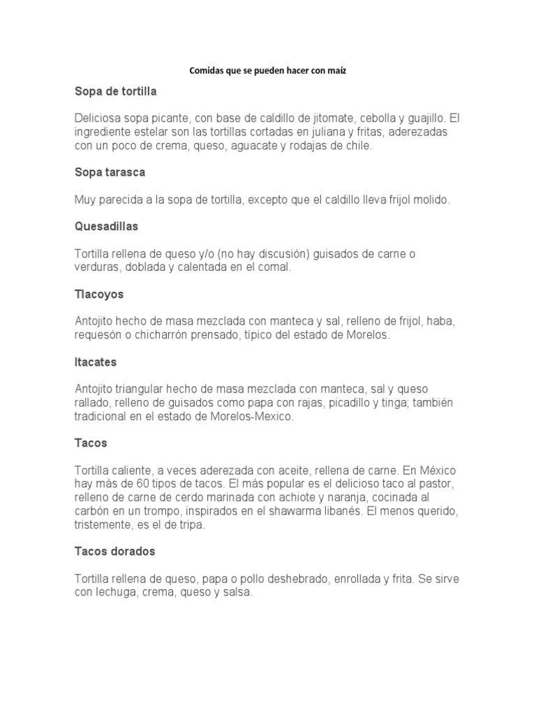 Nuevo Documento de Microsoft Word | PDF | Ingredientes de comida ...