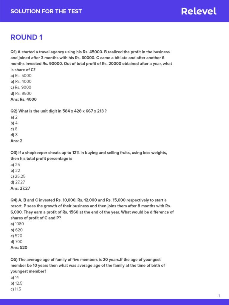 Solution - DS 1,2,3&4 - MODULE TEST 1&2 - 30sept | PDF | Computer Data ...