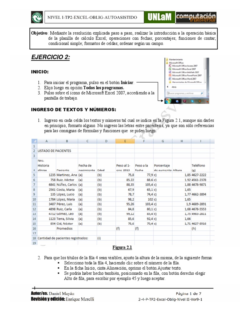 2-4-P-TP2-Excel-Oblig-Nivel II-Ver9-1 | PDF | Microsoft Excel | Hoja de cálculo