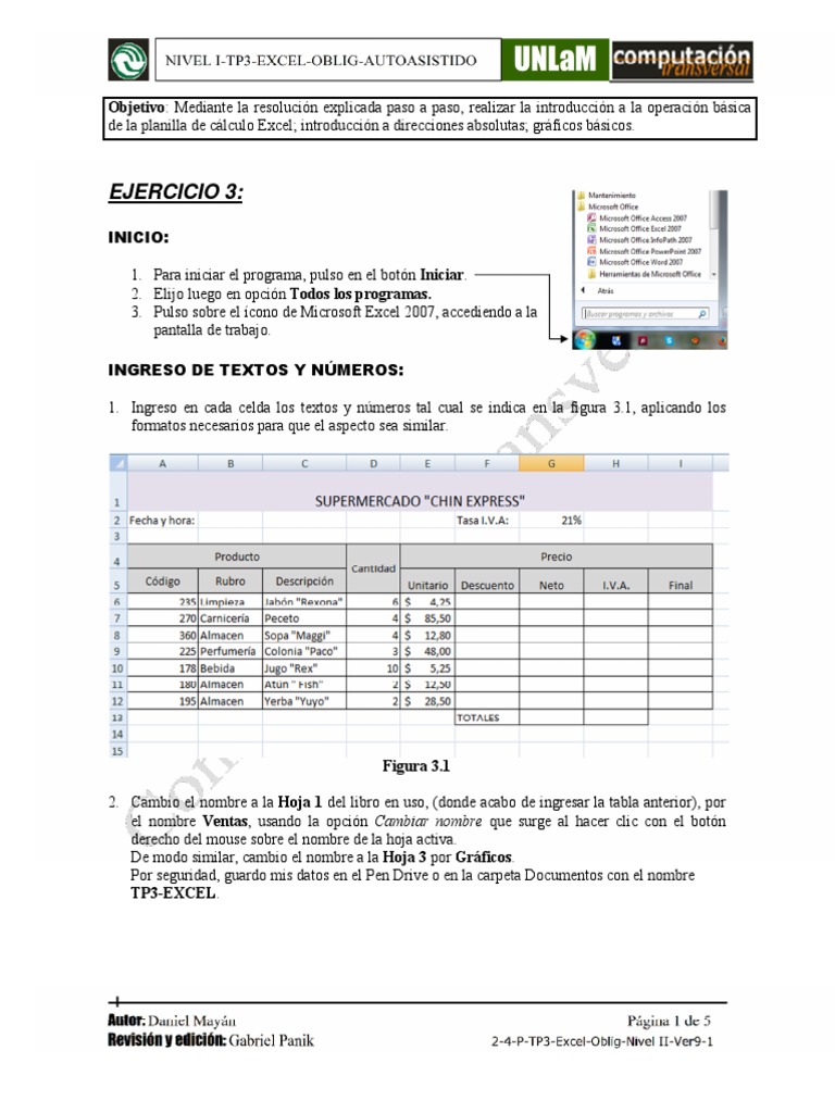 2-4-P-TP3-Excel-Oblig-Nivel II-Ver9-1 | PDF