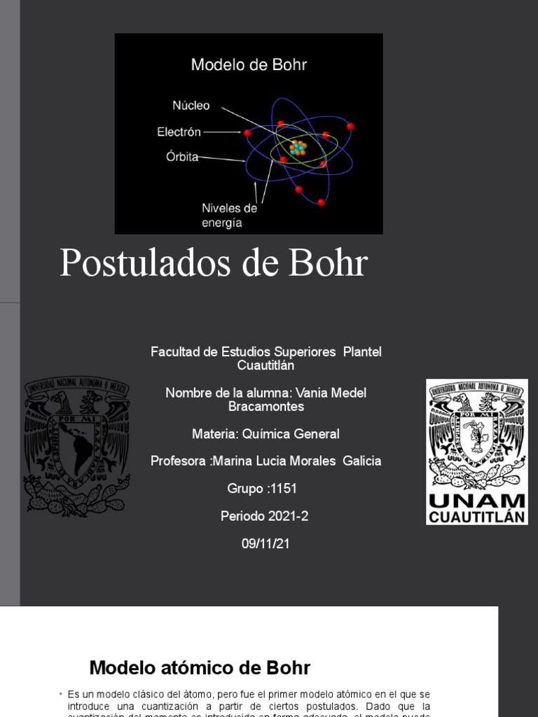 Postulados de Bohr | PDF | Átomos | Electrón
