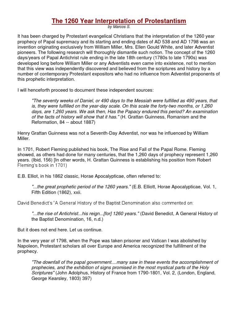 Historicism & The 1260 Years of Protestantism | Download Free PDF ...