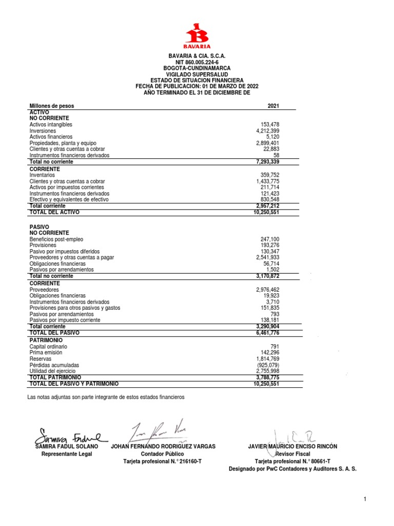 Estados Financieros 2021 | PDF | Contabilidad | Economias