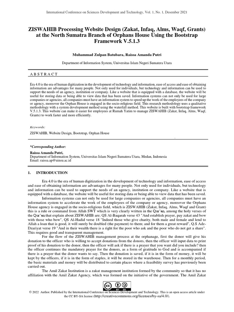 2021-ZISWAHIB Processing Website Design (Zakat, Infaq, Alms, Waqf ...