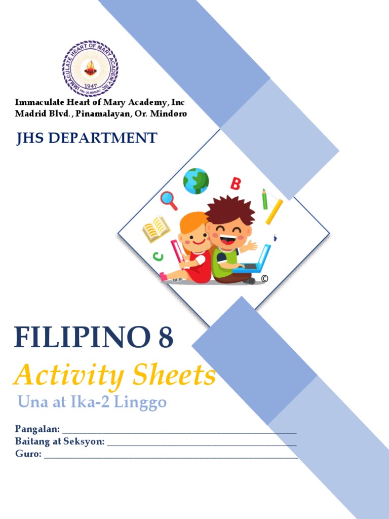 ACTIVITY-SHEETS Week 1 & 2 - Reg | PDF