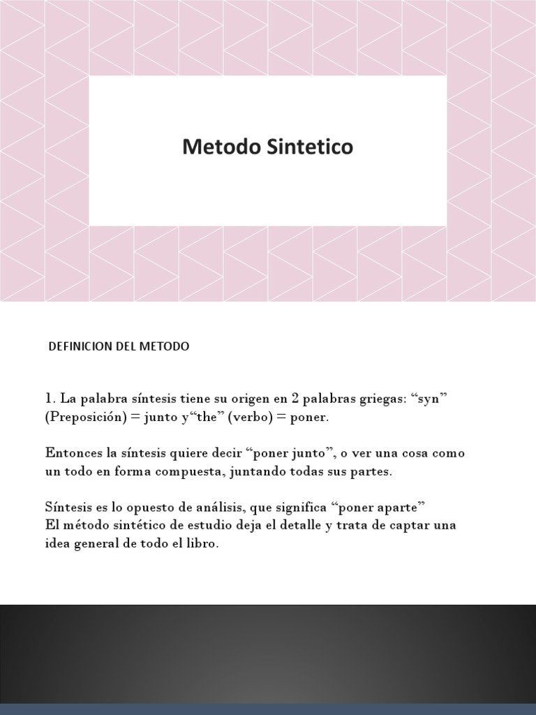 Metodo Sintetico | PDF