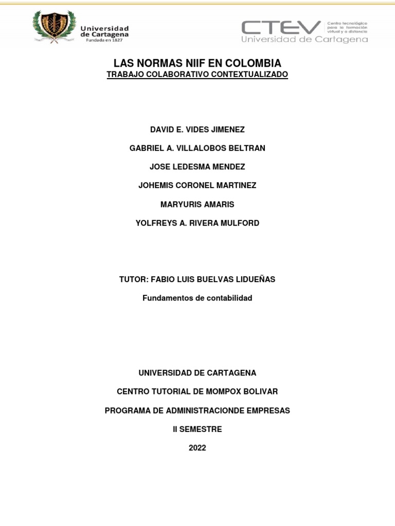 TCC Fundamento de Contabilidad | PDF | normas internacionales de INFORMACION FINANCIERA ...