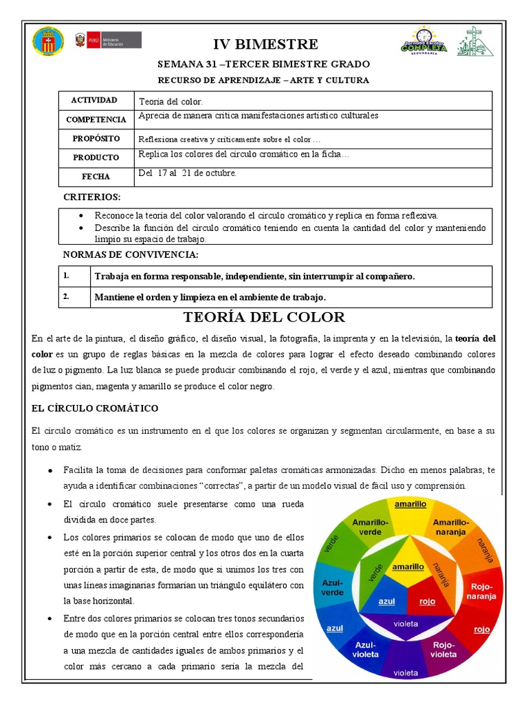 Recurso Semana 31 - Cuarto Grado | PDF | Color | Tecnicas artisticas