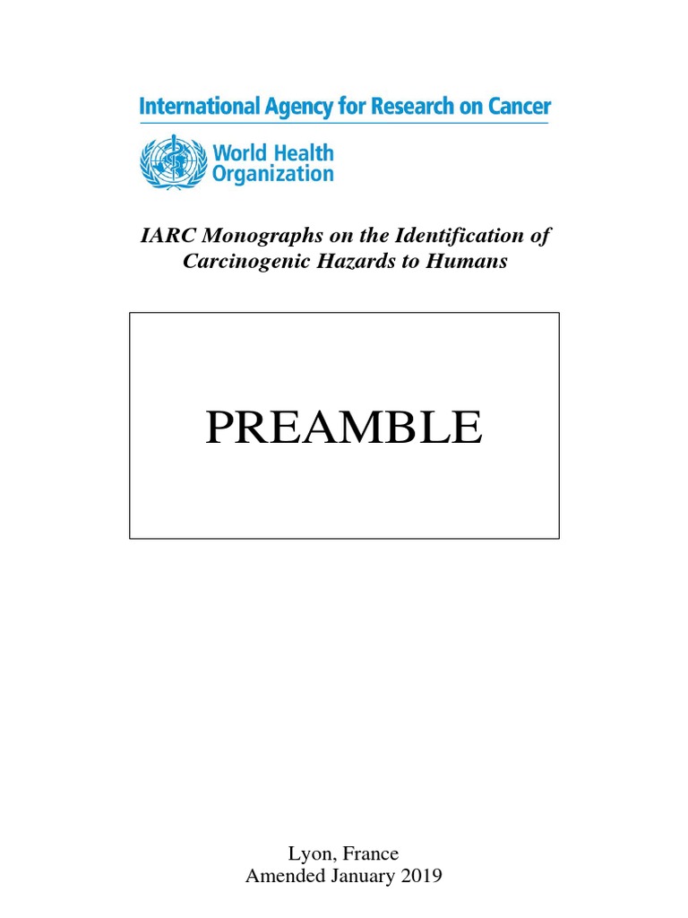 IARC Monographs On The Identification of Carcinogenic Hazards To Humans | PDF | Epidemiology ...