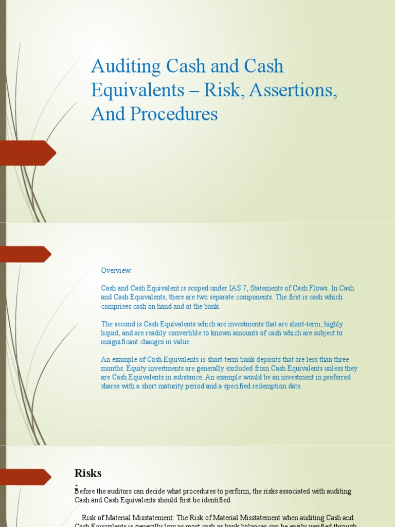 Auditing Cash and Cash Equivalents | PDF | Cash And Cash Equivalents ... Auditing Cash and Cash Equivalents | PDF | Cash And Cash Equivalents ...