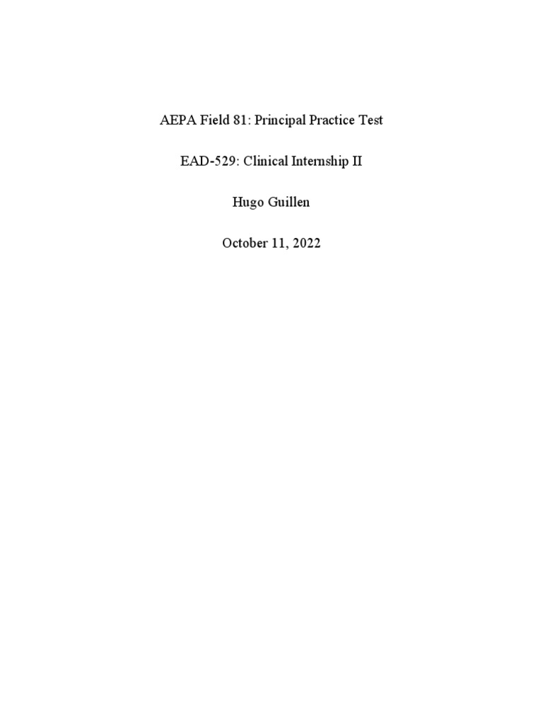 Aepa Field 81 Principal Practice Test | PDF