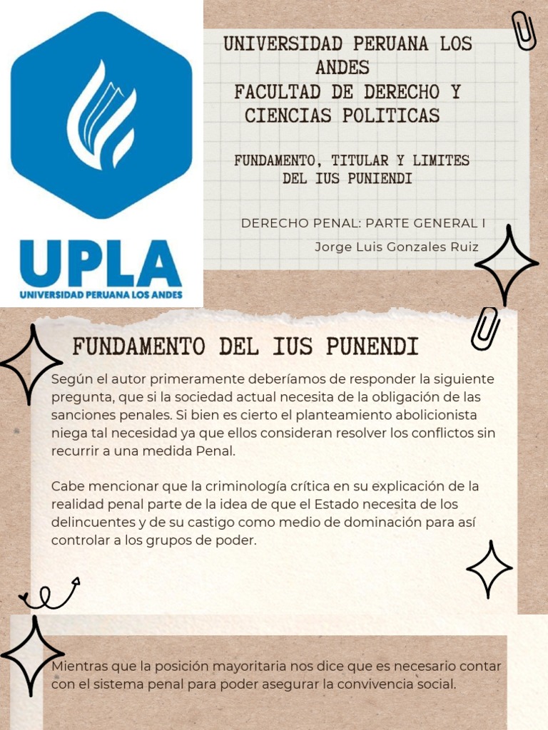 Fundamentos, titular y límites del ius puniendi según la perspectiva de ... Fundamentos, titular y límites del ius puniendi según la perspectiva de ...