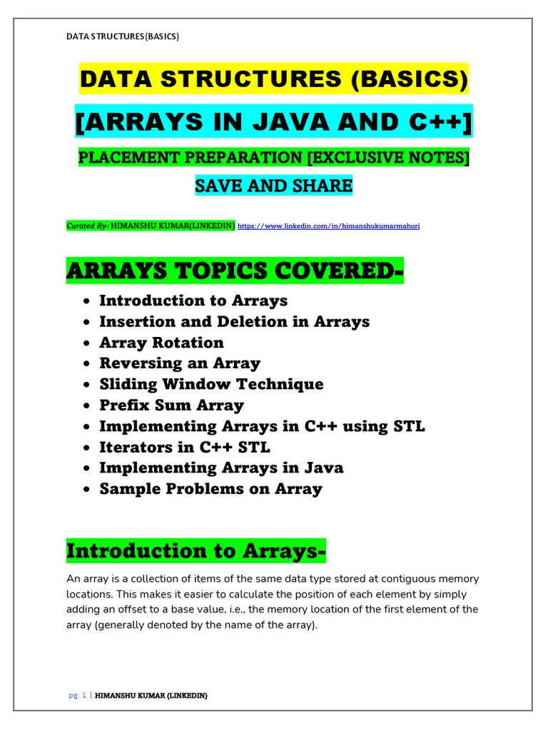 Arrays | PDF | Array Data Structure | Computer Programming Arrays | PDF | Array Data Structure | Computer Programming