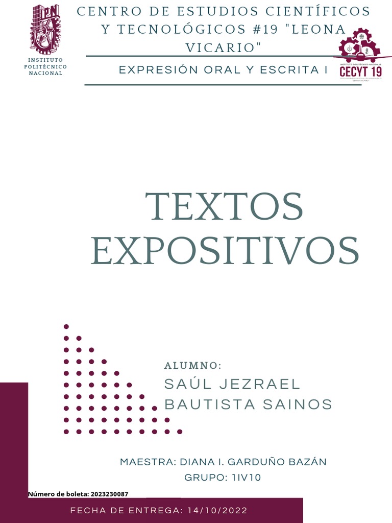 Portada Textos Expositivos | PDF