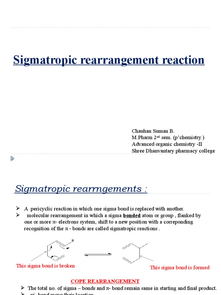 Sigmatropic Rearrangement Reaction | PDF | Molecular Orbital | Photochemistry