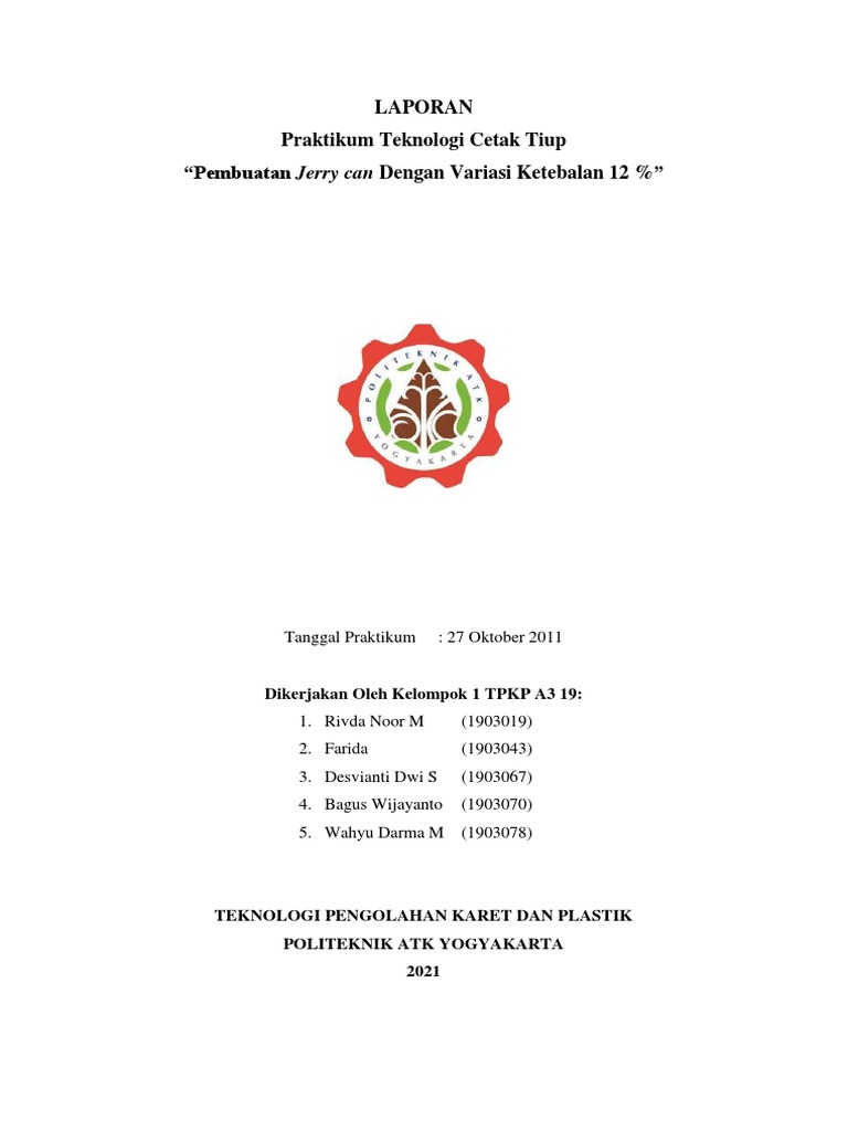 Laporan Praktikum Kelompok 1 A3 TPKP 19 | PDF | Teknologi & Rekayasa
