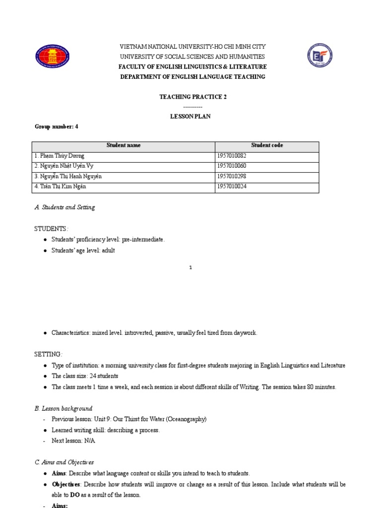Group 4-Tp2-Lesson Plan Template-11sept2022 | PDF | Teachers | Causality Group 4-Tp2-Lesson Plan Template-11sept2022 | PDF | Teachers | Causality