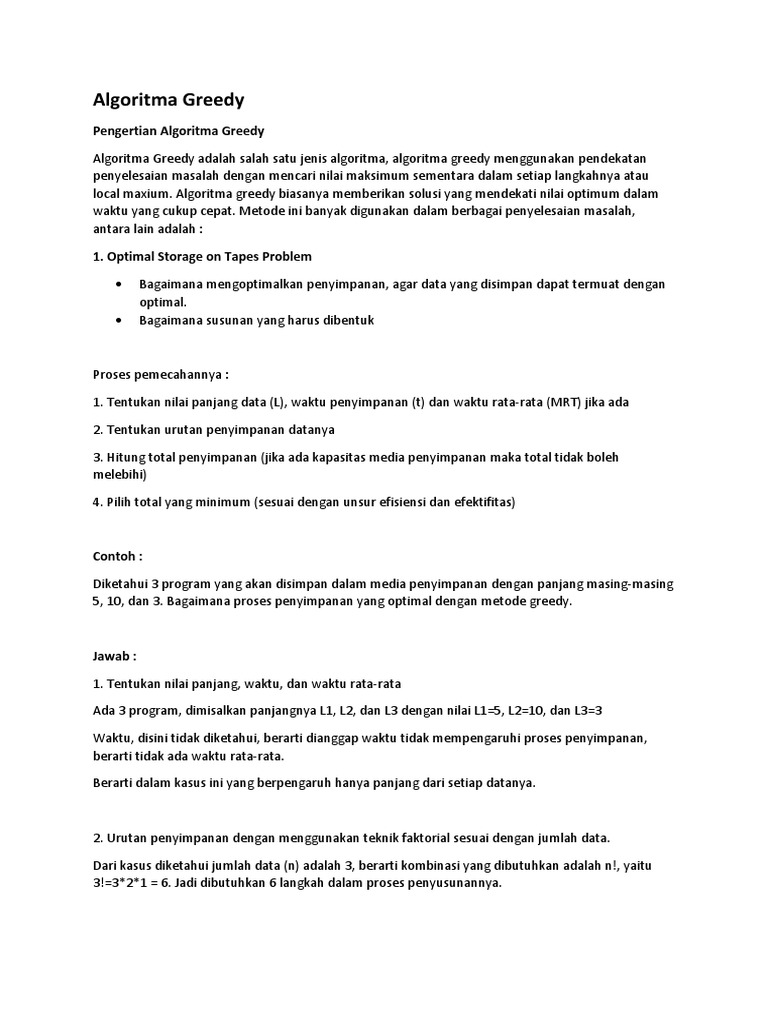 Algoritma Greedy | PDF