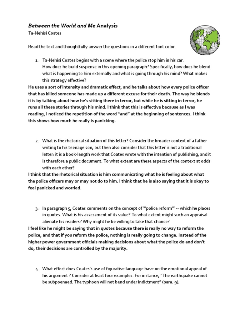 Ta-Nehisi Coates Analysis | PDF | Rhetoric