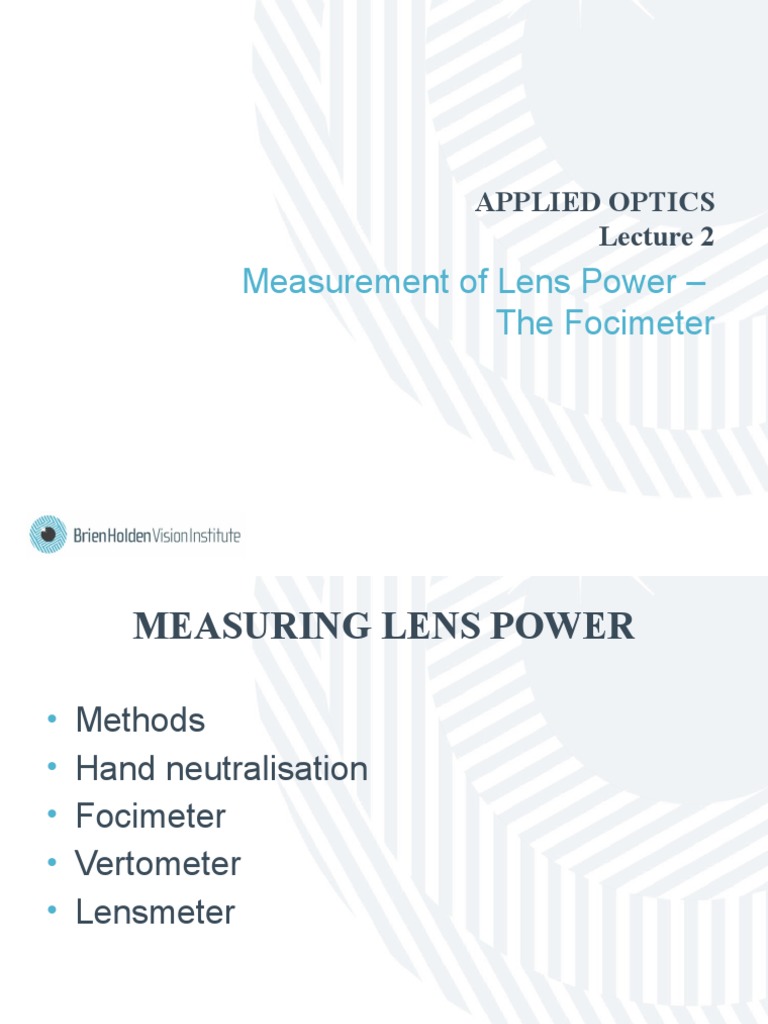 Measuring Lens Power with Focimeter | PDF | Optics | Prism
