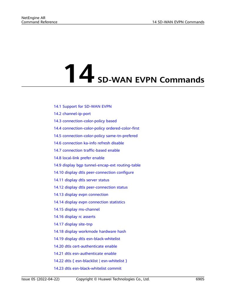 01-14 SD-WAN EVPN Commands | PDF | Ip Address | Computer Network