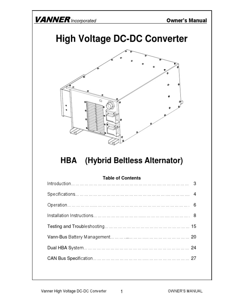 High Voltage DC DC Converter Vanner | PDF