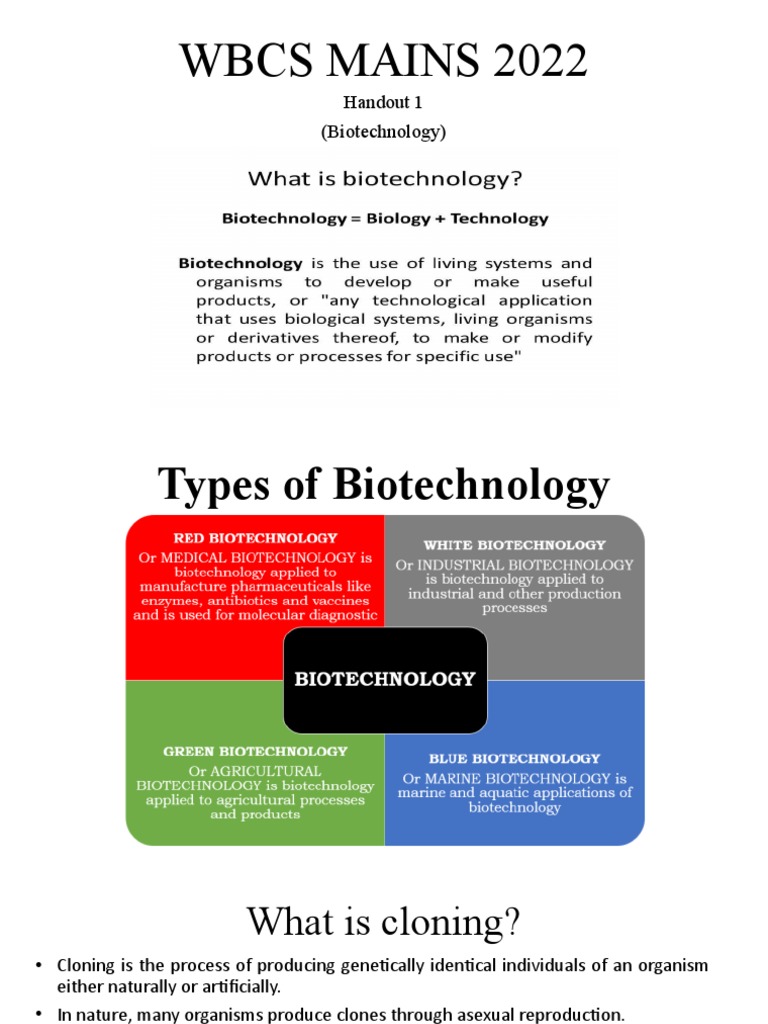 An Overview of Key Concepts in Biotechnology: From Cloning to Bioinformatics | PDF | Molecular ...