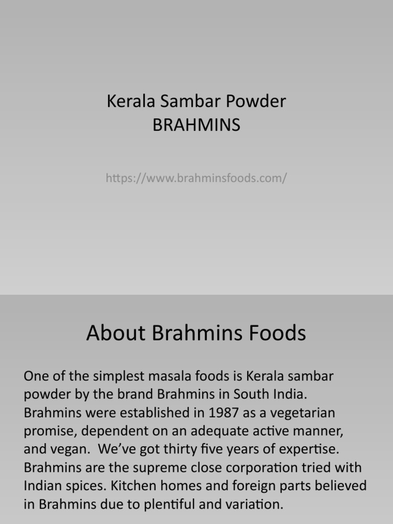 Brahmins Presentation | PDF | Indian Cuisine | Turmeric