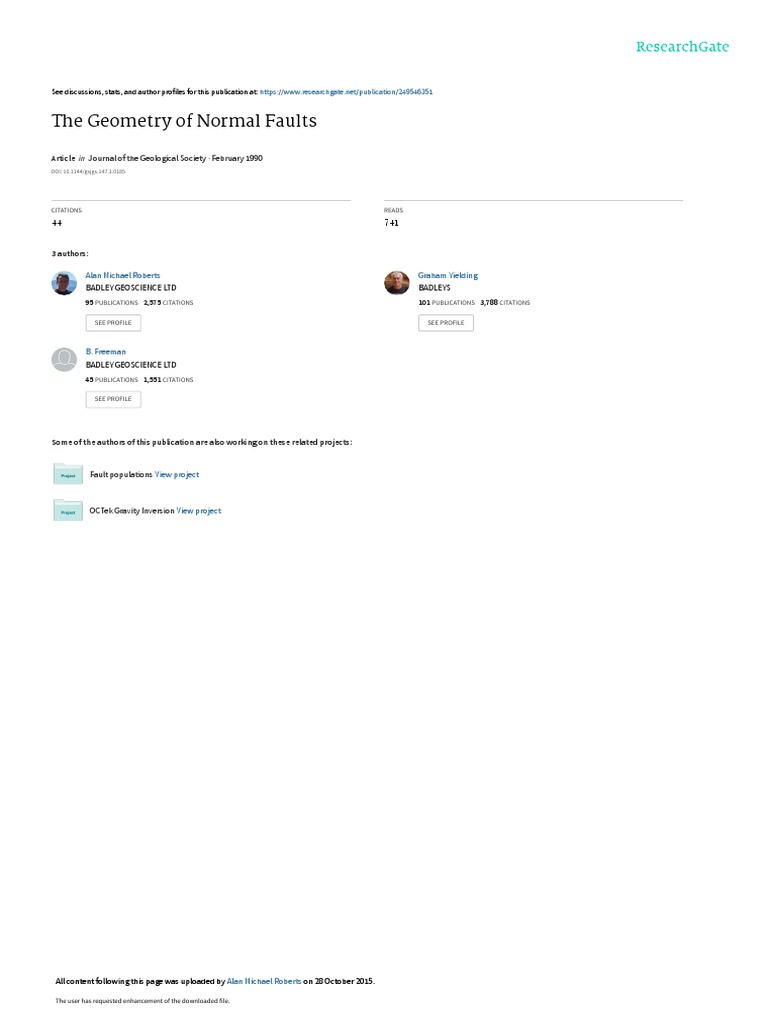 The Geometry of Normal Faults | PDF | Fault (Geology) | Tectonics