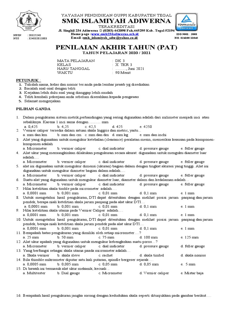 DK3 X TKR 3 Budiarto-1 | PDF | Teknologi & Rekayasa