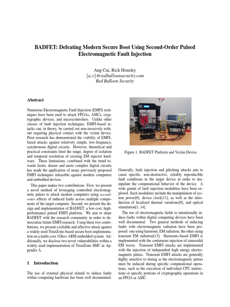 Woot17 Paper Cui Electromagnetic Injection Pdf Encryption Central