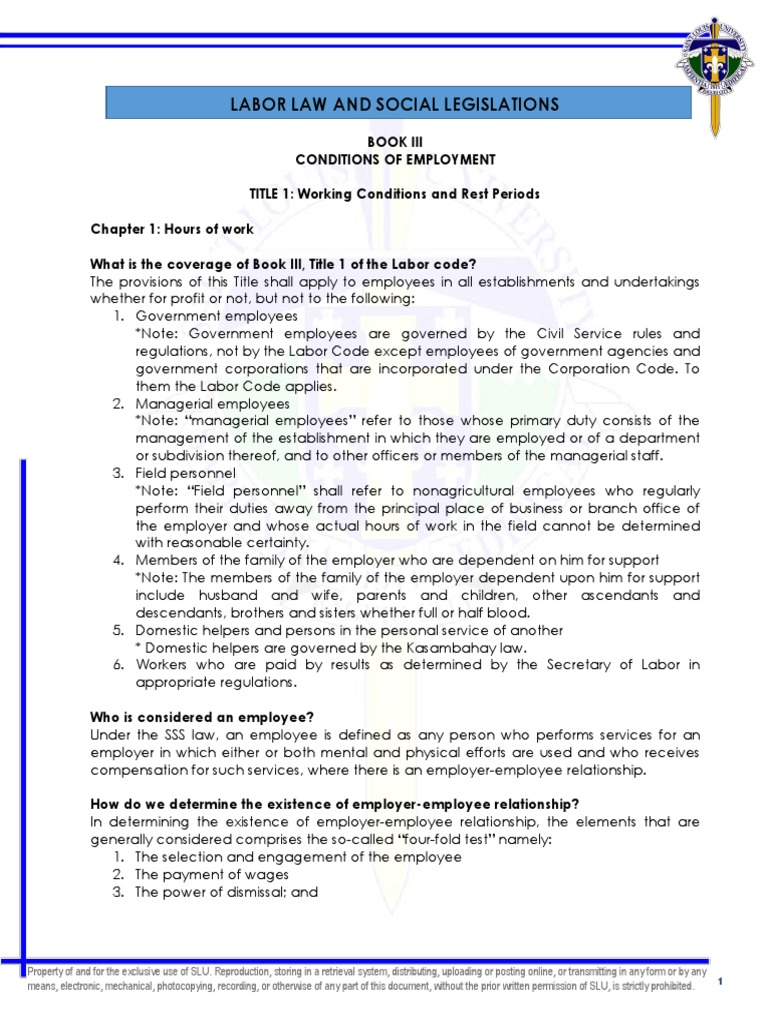 Labor Law Module 5 | PDF | Employment | Overtime