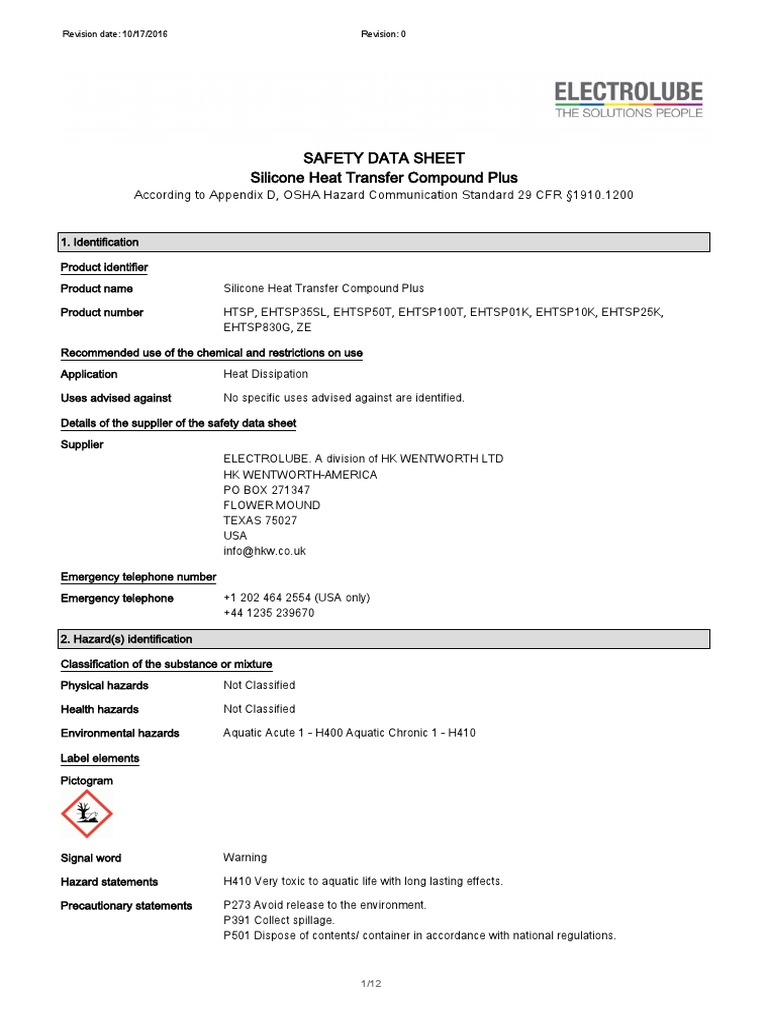 MSDS Thermal Paste | PDF | Firefighting | Toxicity