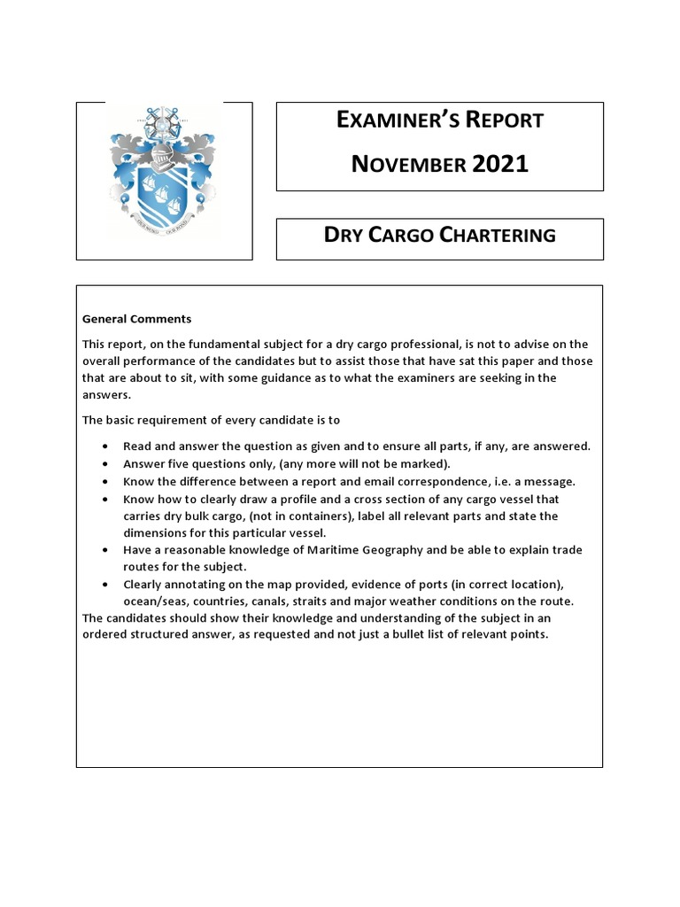 Formatted Examiners Report DCC November 2021 Final | Download Free PDF | Water Transport | Shipping