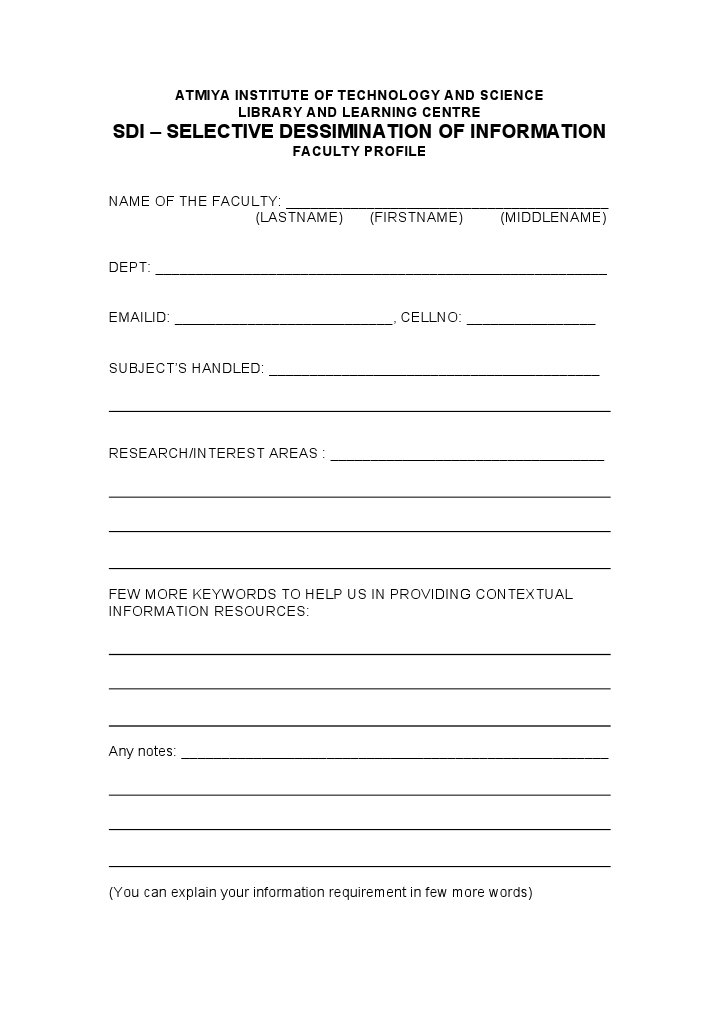 Sdi Form | PDF