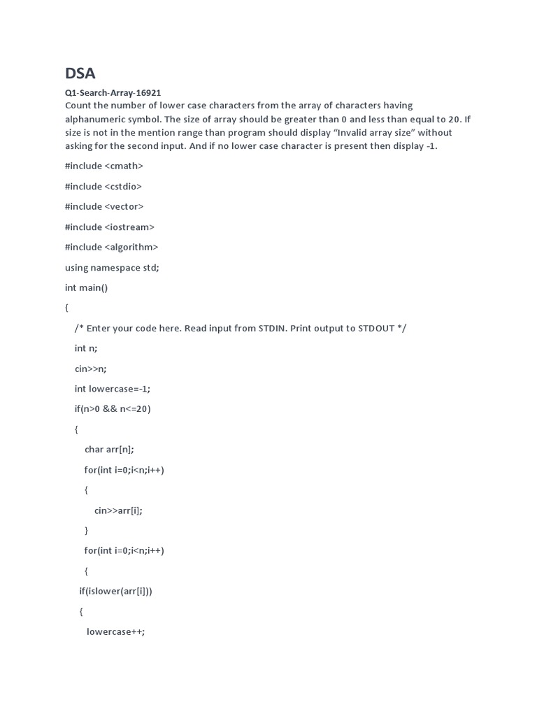 DSA Codes - Hackerrank - All | PDF | Namespace | Computer Programming DSA Codes - Hackerrank - All | PDF | Namespace | Computer Programming