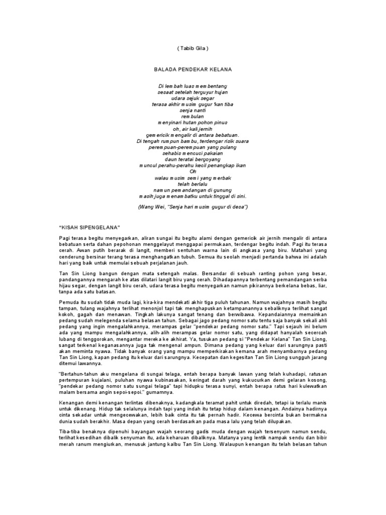 Balada Pendekar Kelana | PDF | Seni | Puisi