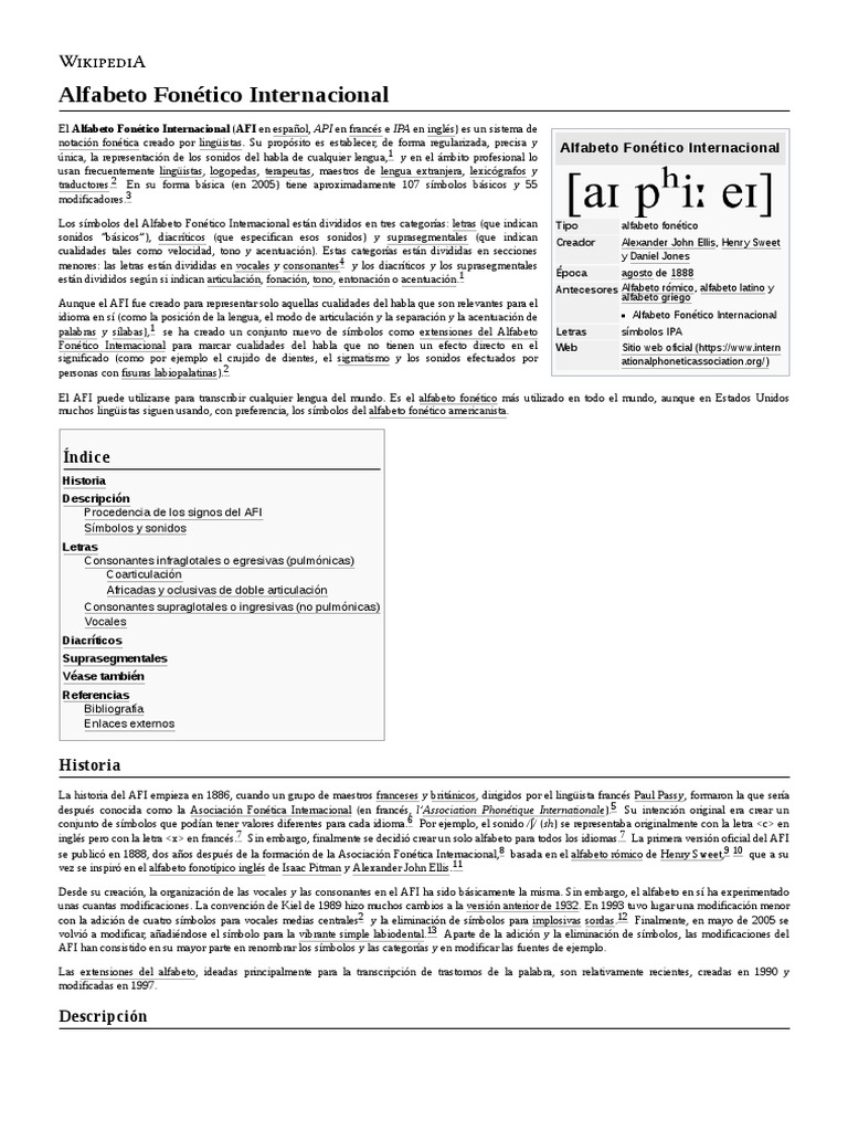 Alfabeto Fonético Internacional | PDF | Fonética | Voz humana