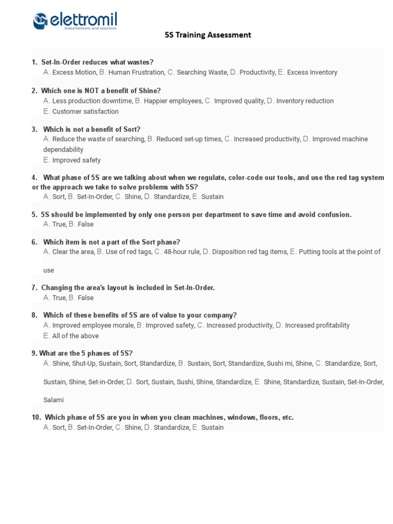 5S Questions | PDF