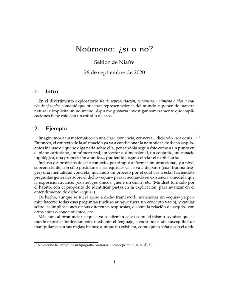 F19 Noumeno | PDF | Noumenon | Immanuel Kant